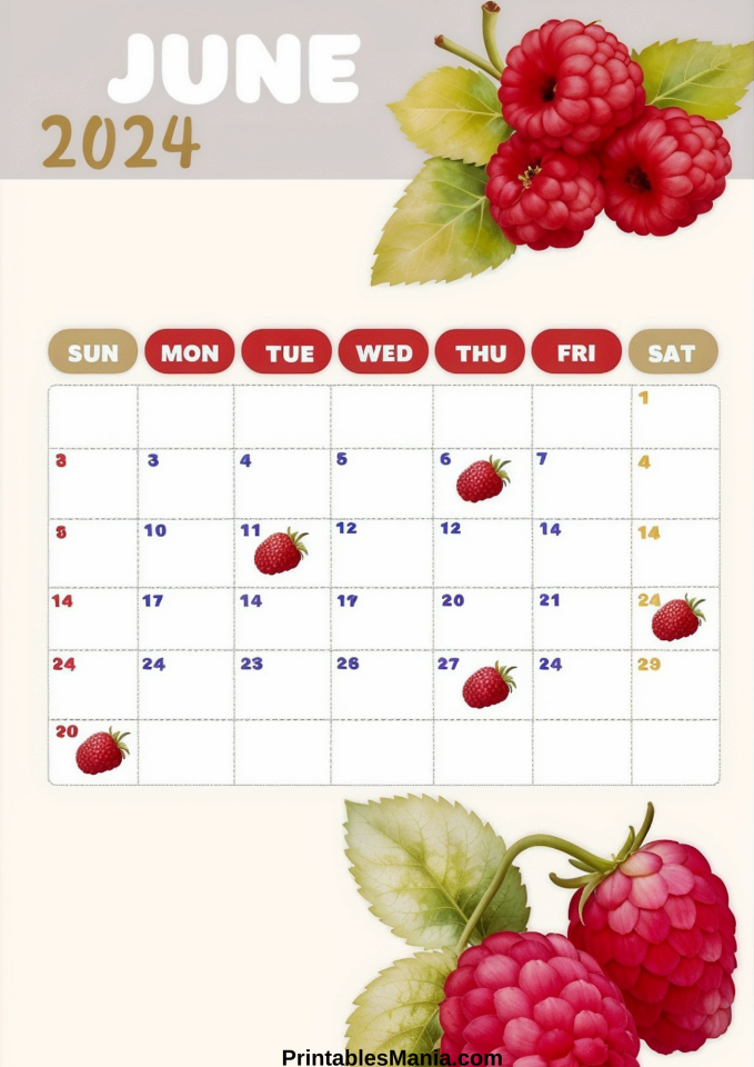 June 2024 Printable Calendars (FREE) - Printables Mania