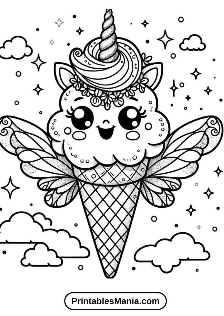 Ice Cream Coloring Pages (PDF) - Printables Mania