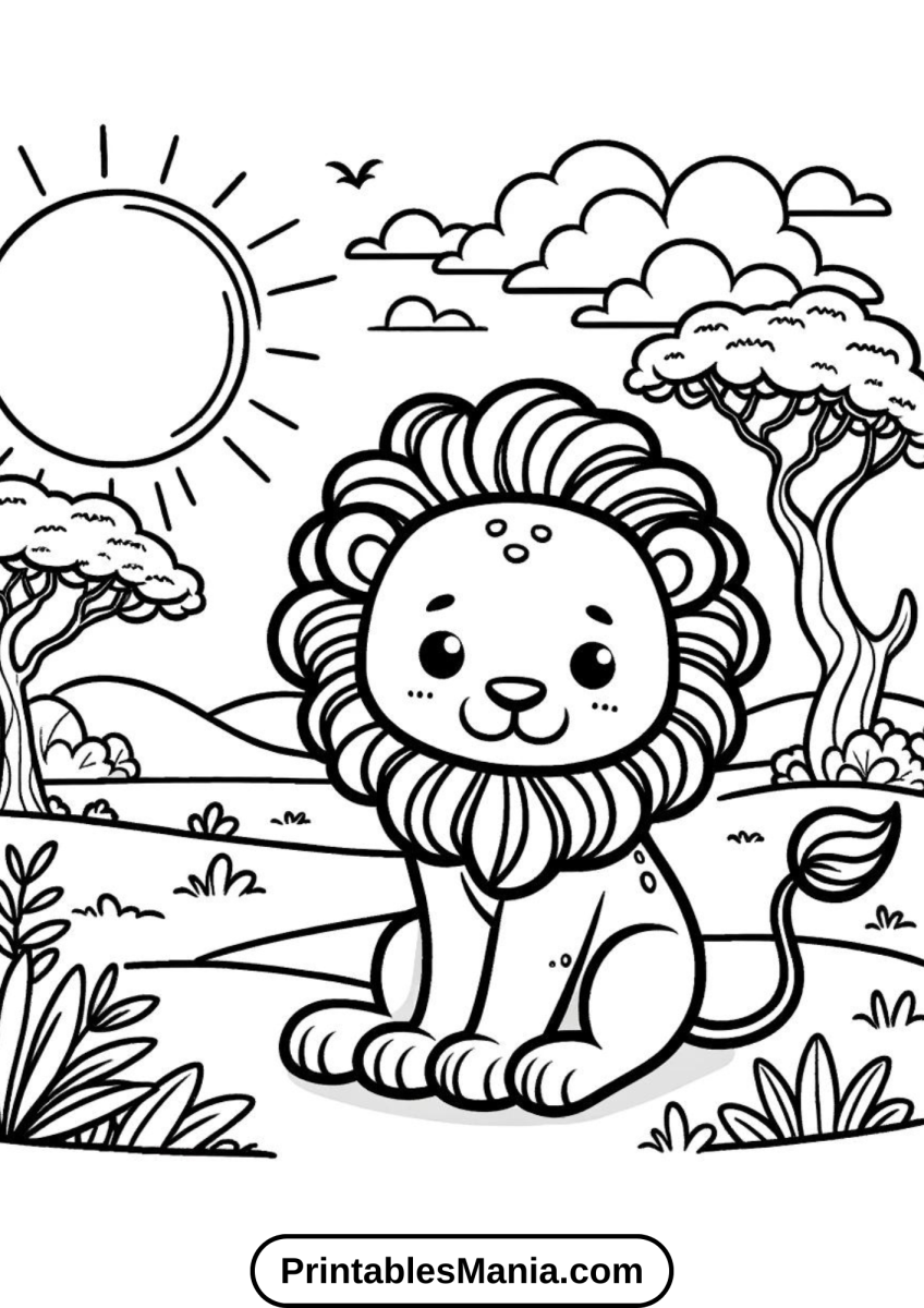 Cute Animal Coloring Pages PDF - Printables Mania