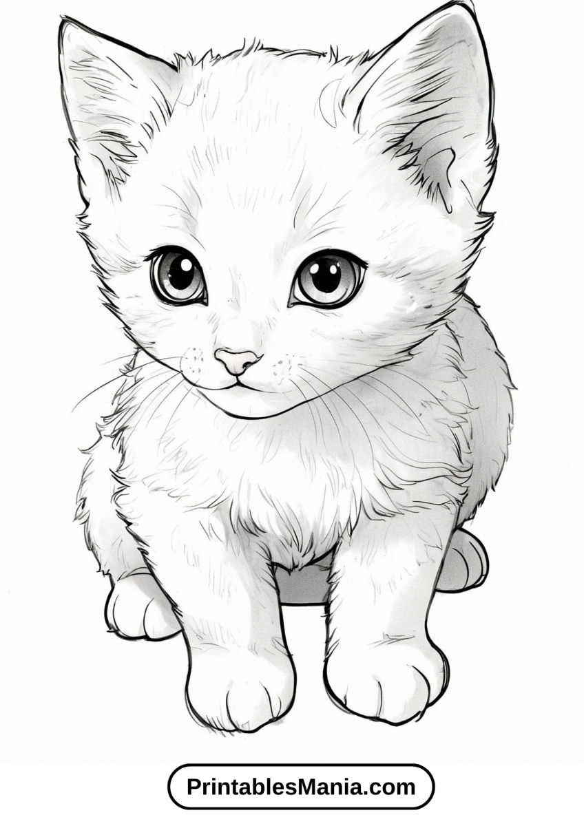 60 Free Kitten Coloring Pages Printable - Printables Mania