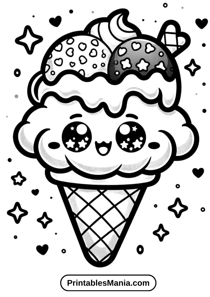 Ice Cream Coloring Pages (PDF) - Printables Mania
