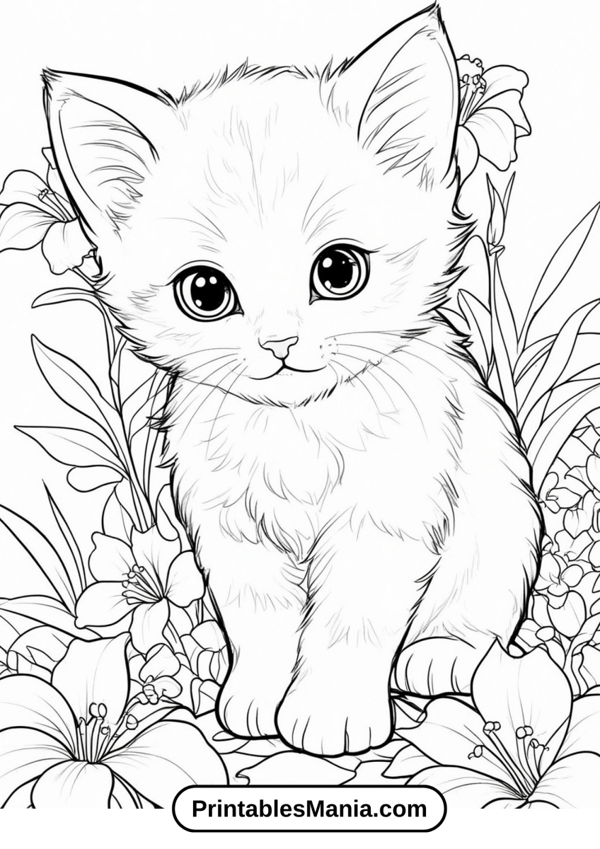60 Free Kitten Coloring Pages Printable - Printables Mania