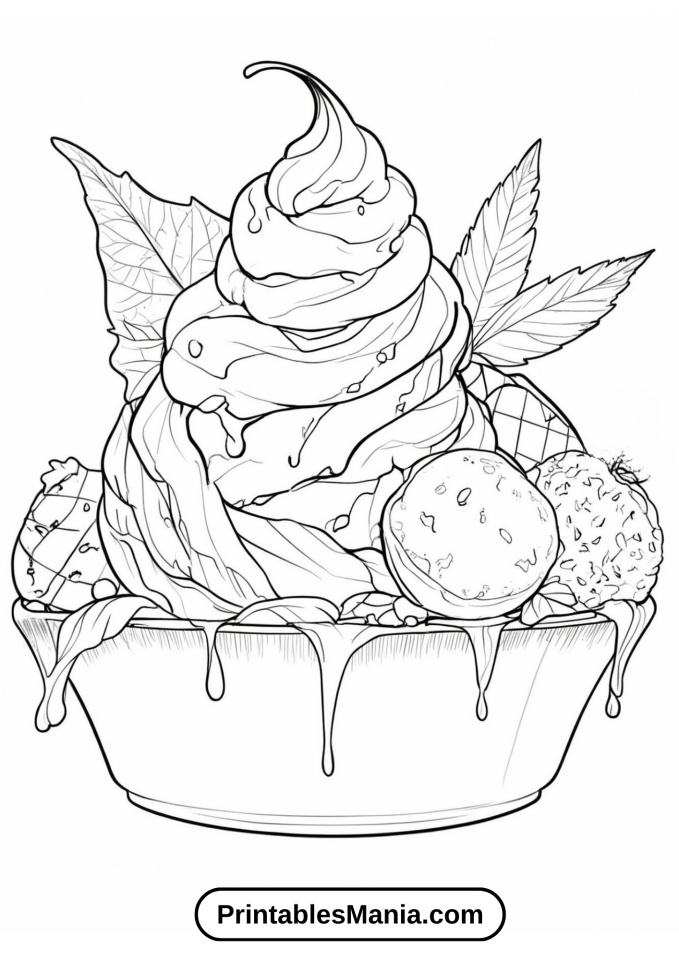 Ice Cream Coloring Pages (PDF) - Printables Mania