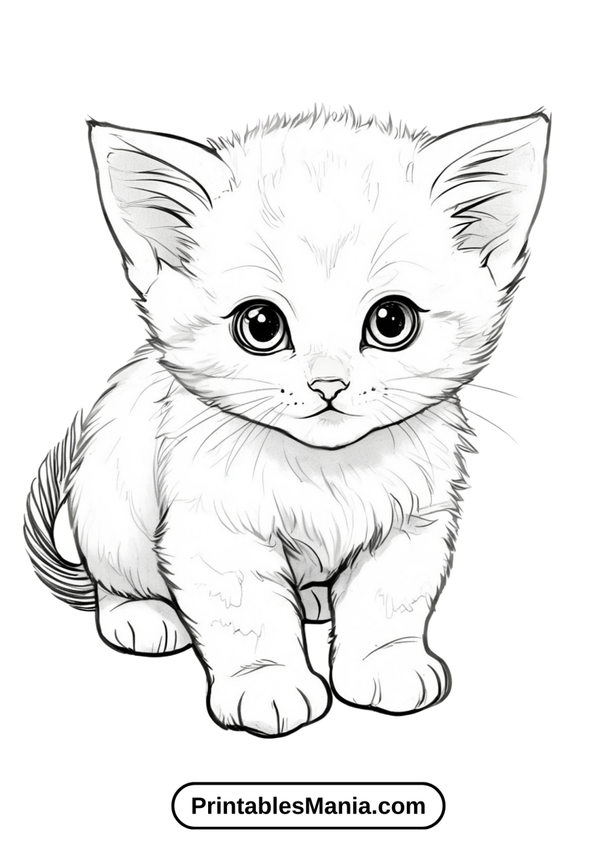 60 Free Kitten Coloring Pages Printable - Printables Mania