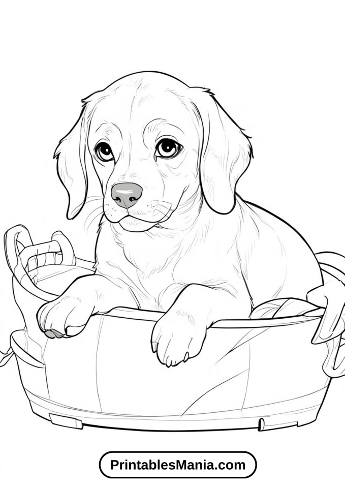 Puppy Coloring Pages Printable PDF - Printables Mania