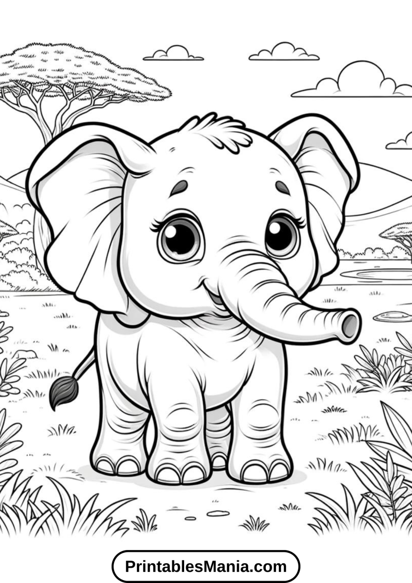 Cute Animal Coloring Pages PDF - Printables Mania