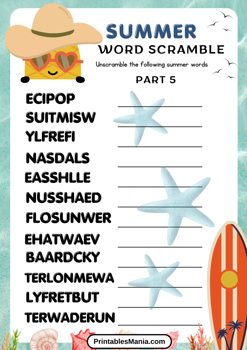 Summer Word Scramble Worksheet Printable - Printables Mania