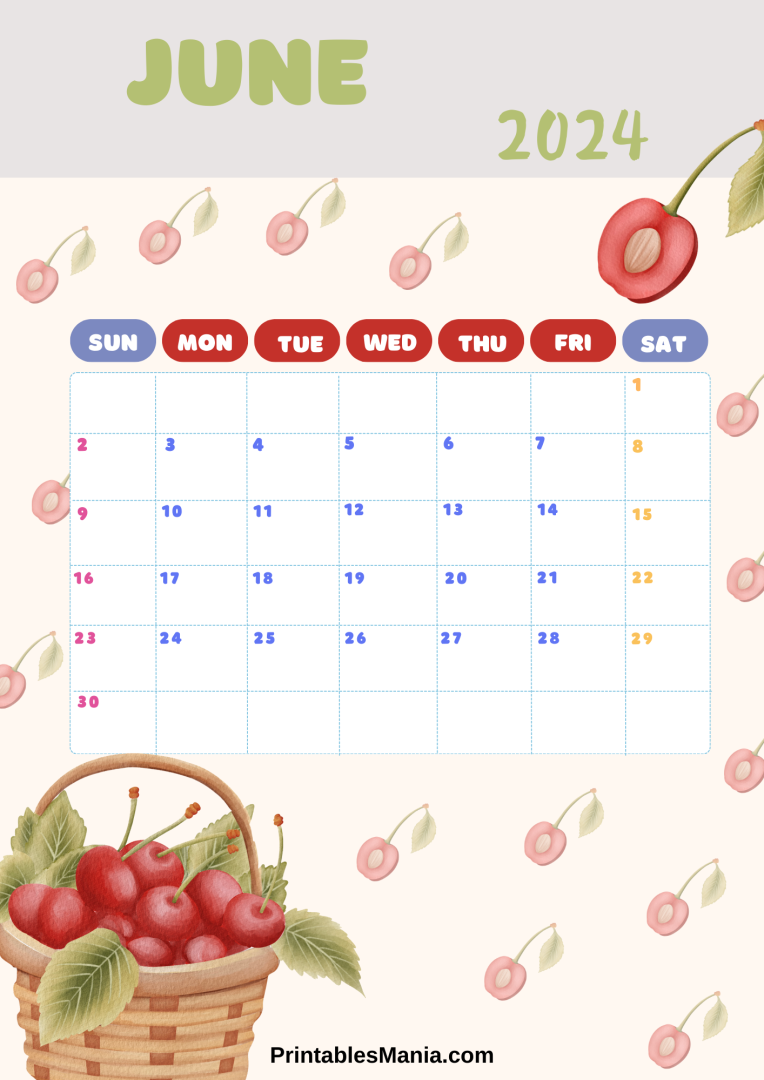 June 2024 Printable Calendars (FREE) - Printables Mania