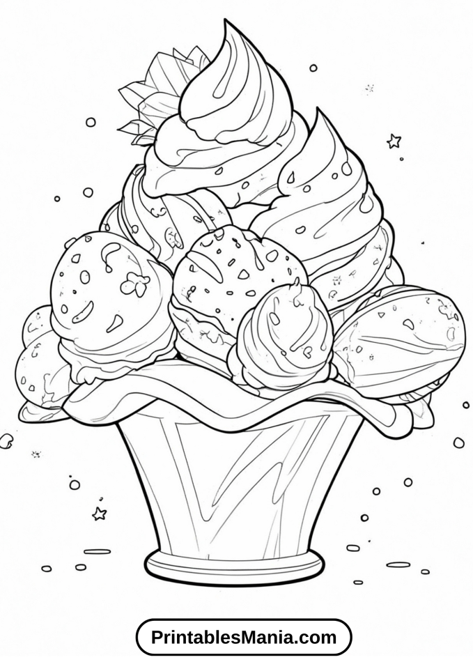 Ice Cream Coloring Pages (PDF) - Printables Mania
