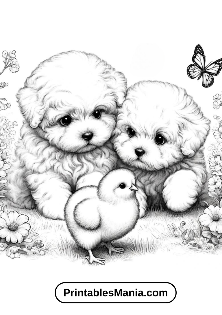 Puppy Coloring Pages Printable PDF - Printables Mania