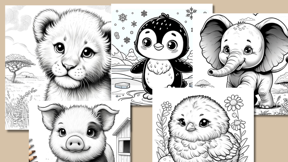 Cute Animal Coloring Pages PDF - Printables Mania
