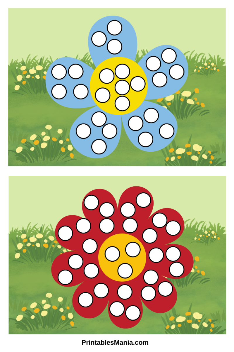 Do A Dot Flower Printables - Printables Mania