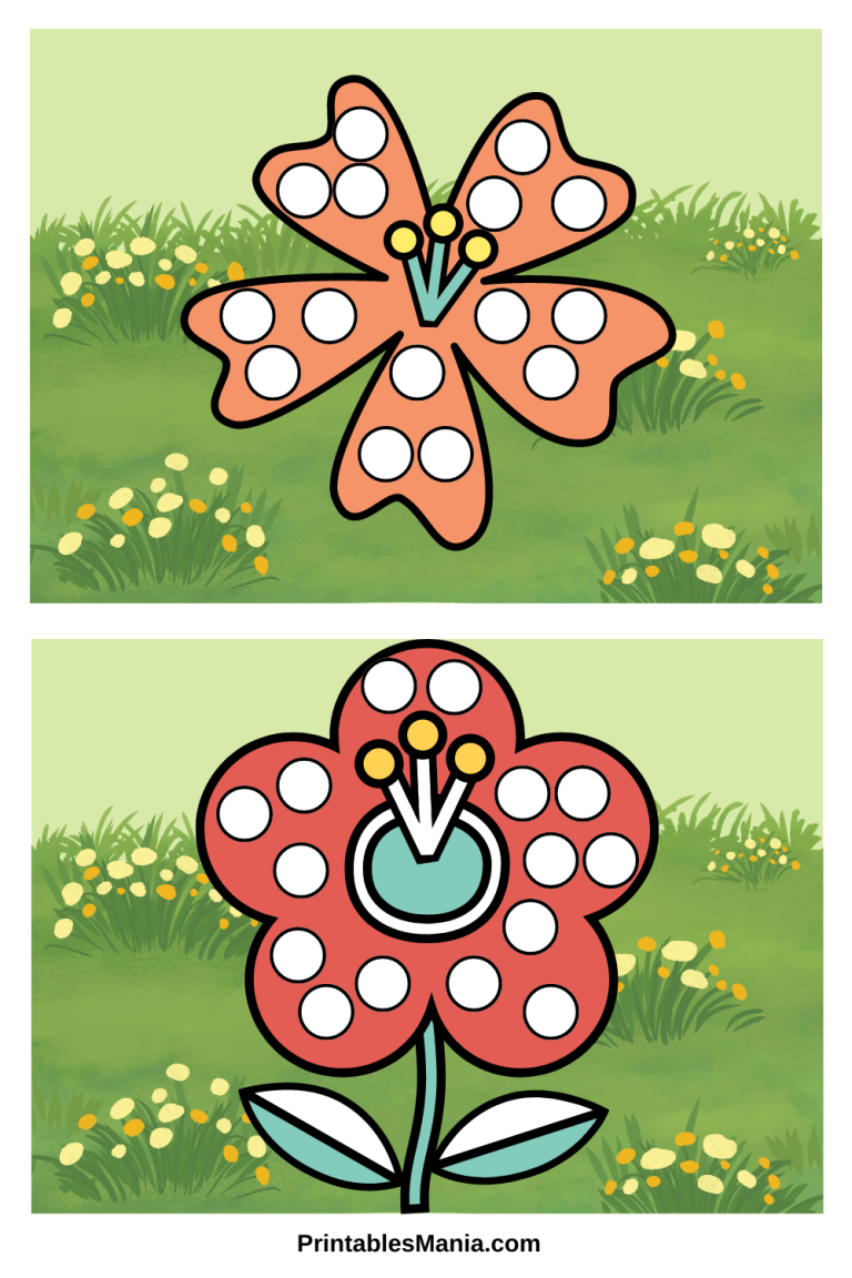 Do A Dot Flower Printables - Printables Mania