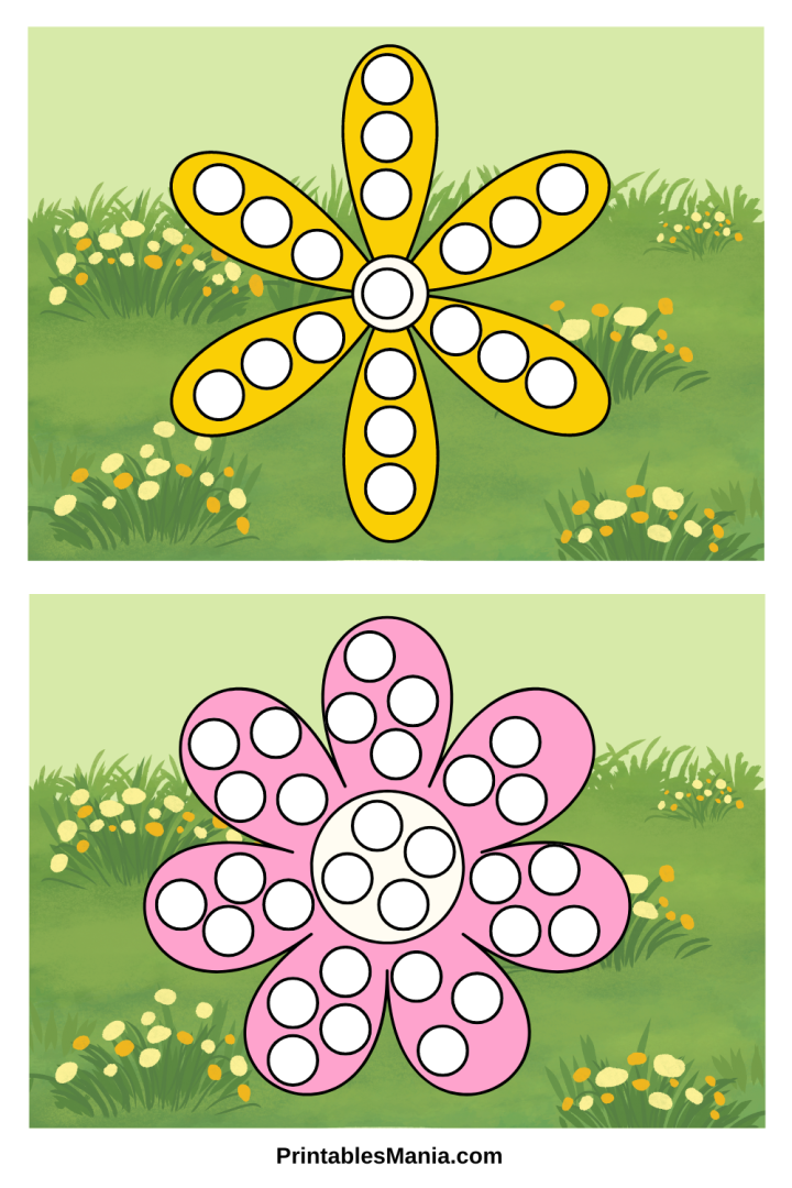 Do A Dot Flower Printables - Printables Mania