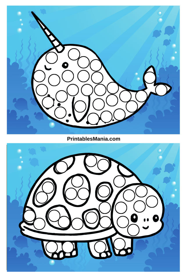Do A Dot Sea Animal Printables - Printables Mania