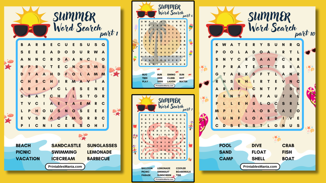 Summer Word Search Free Printable - Printables Mania
