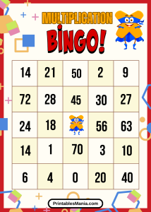 Multiplication Bingo Free Printable - Printables Mania
