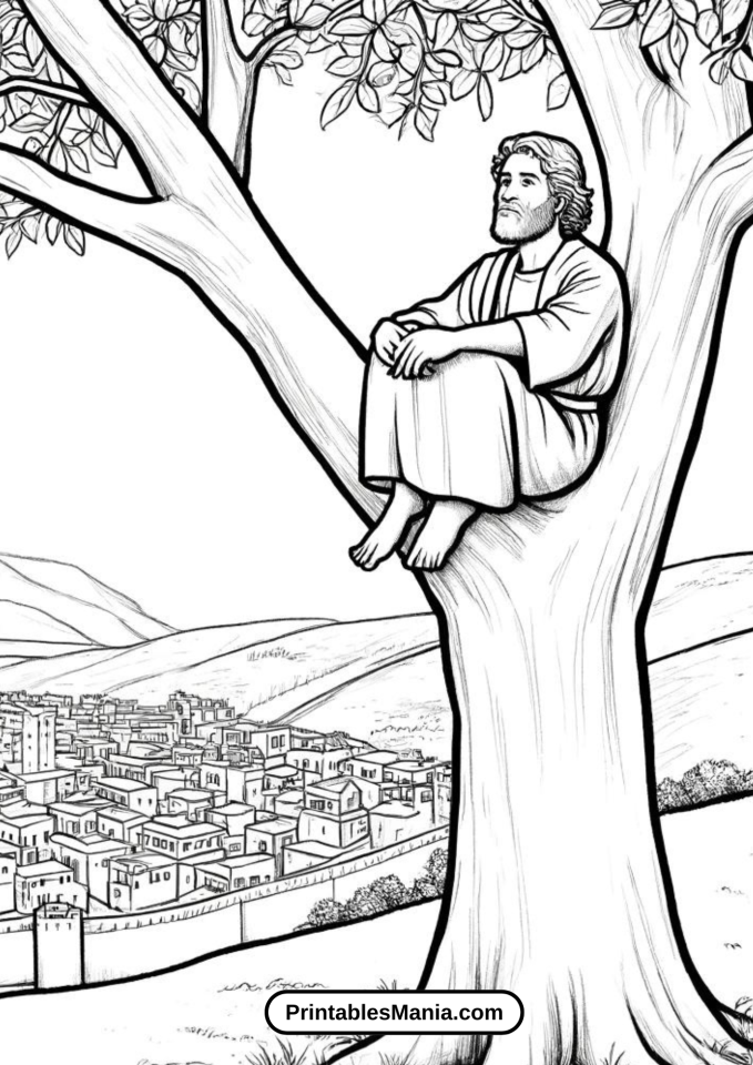 Zacchaeus Coloring Page - Printables Mania