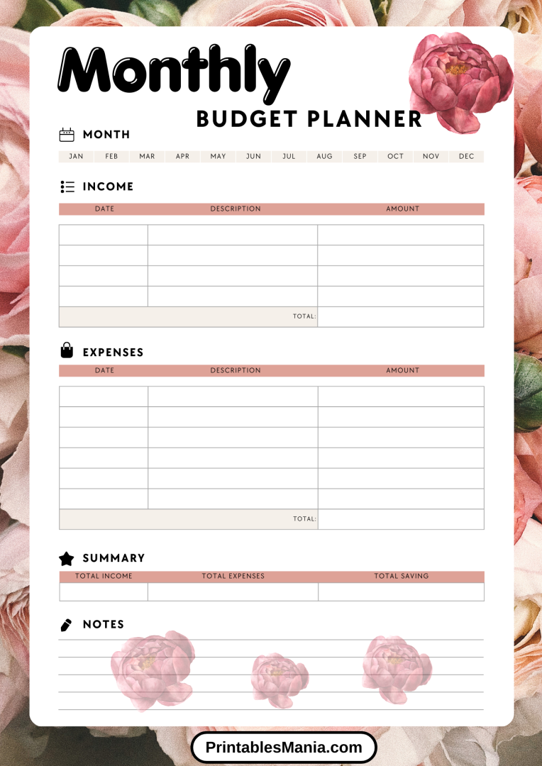 Monthly Budget Planner Printable - Printables Mania