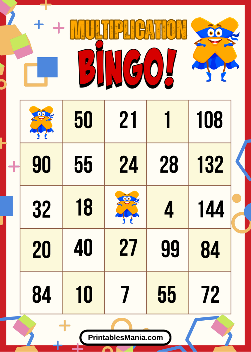 Multiplication Bingo Free Printable - Printables Mania