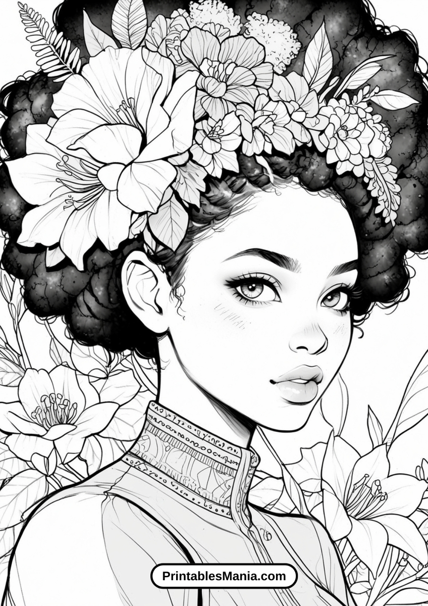Black Girl Coloring Pages Printable - Printables Mania