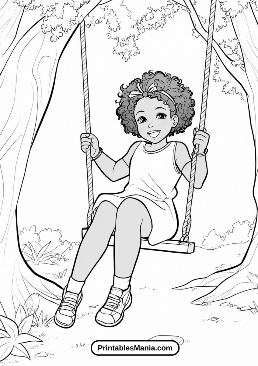 Black Girl Coloring Pages Printable - Printables Mania