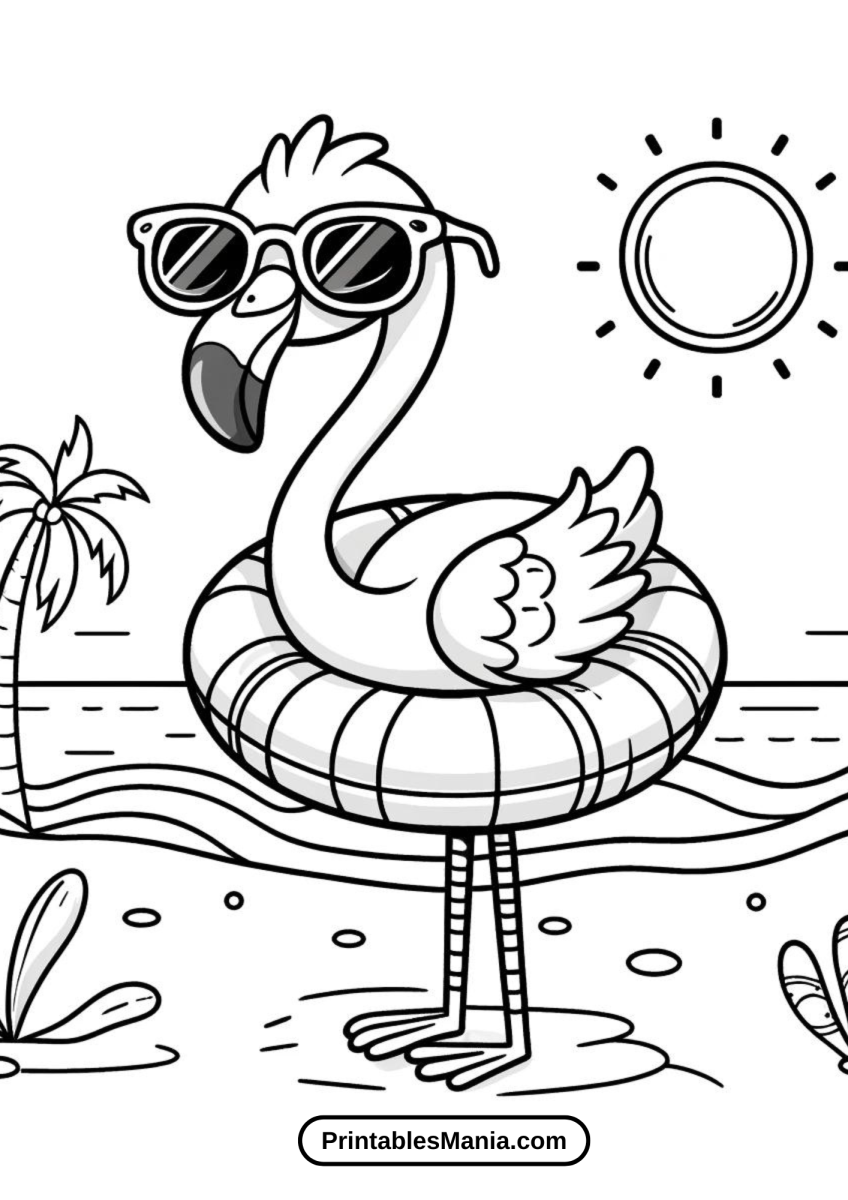 Flamingo Printable Coloring Pages - Printables Mania