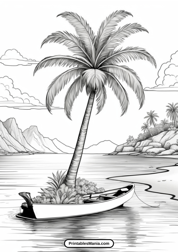 Palm Tree Coloring Page - Printables Mania