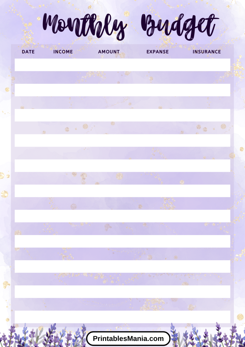 Monthly Budget Planner Printable - Printables Mania