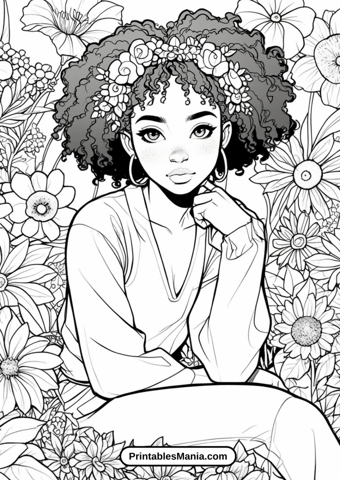Black Girl Coloring Pages Printable - Printables Mania