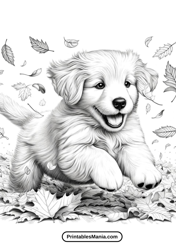 Golden Retriever Puppy Coloring Page - Printables Mania