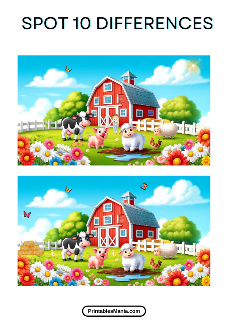 Spot The Difference Printable - Printables Mania