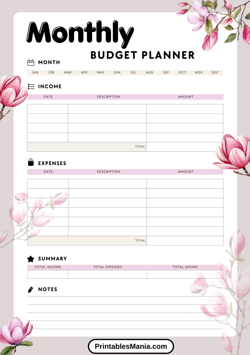 Monthly Budget Planner Printable - Printables Mania