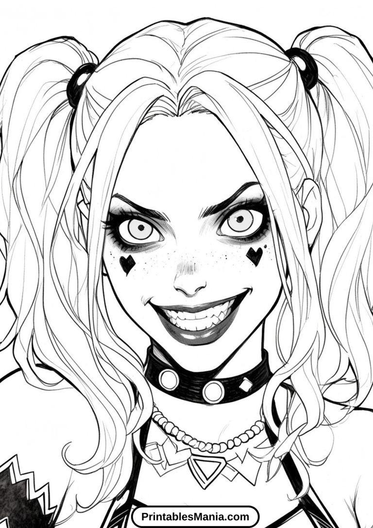 Harley Quinn Printables Coloring Pages For Adults Printables Mania