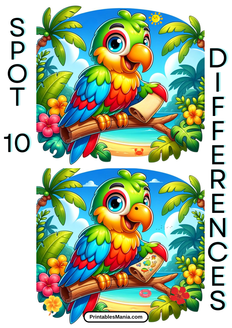 Spot The Difference Printable - Printables Mania