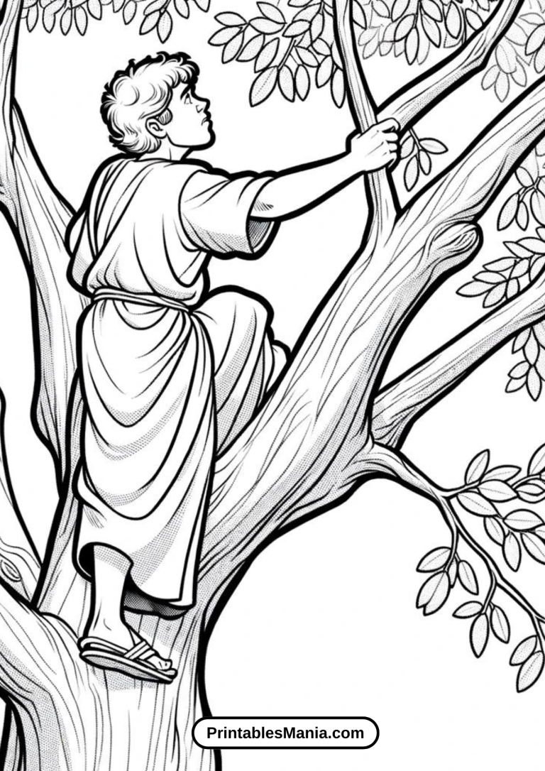 Zacchaeus Coloring Page - Printables Mania