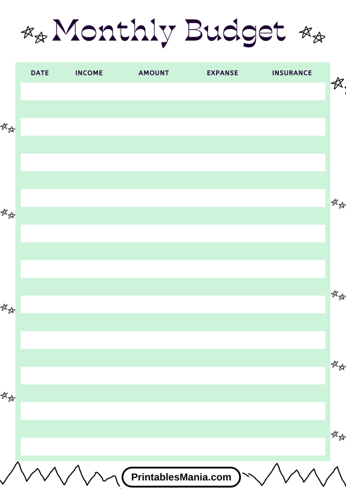 Monthly Budget Planner Printable - Printables Mania