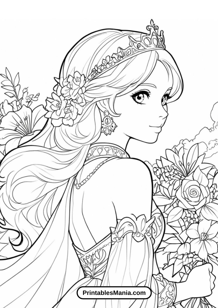 Princess Coloring Pages Printable - Printables Mania