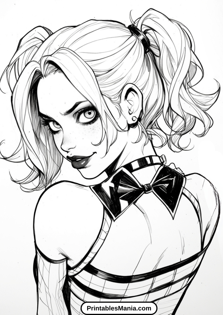 Harley Quinn Printables Coloring Pages For Adults Printables Mania