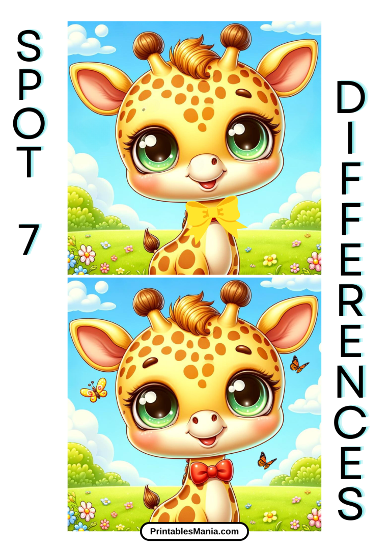 Spot The Difference Printable - Printables Mania