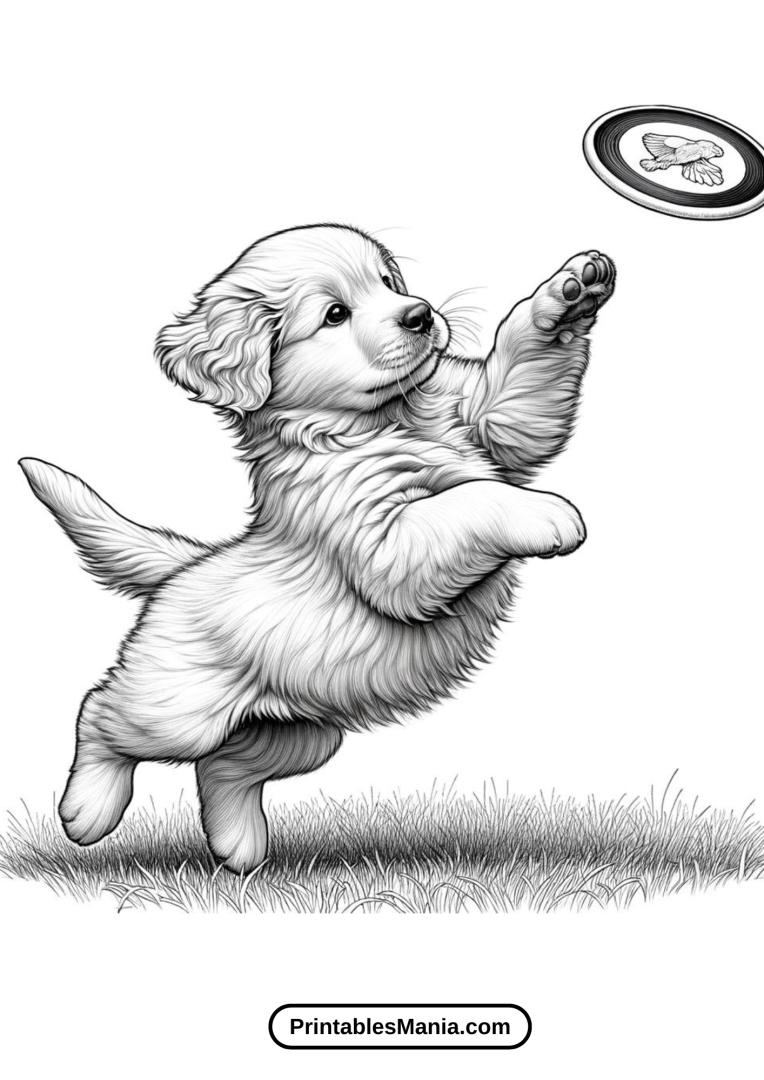 Golden Retriever Puppy Coloring Page - Printables Mania