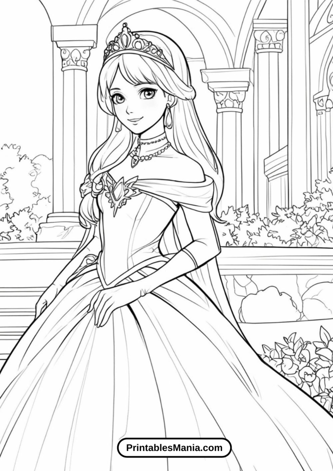 Princess Coloring Pages Printable - Printables Mania