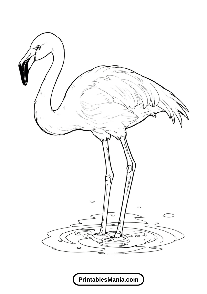 Flamingo Printable Coloring Pages - Printables Mania
