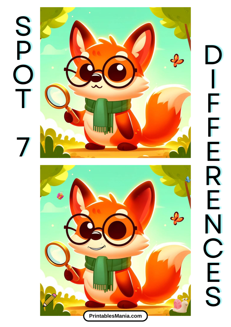Spot The Difference Printable - Printables Mania