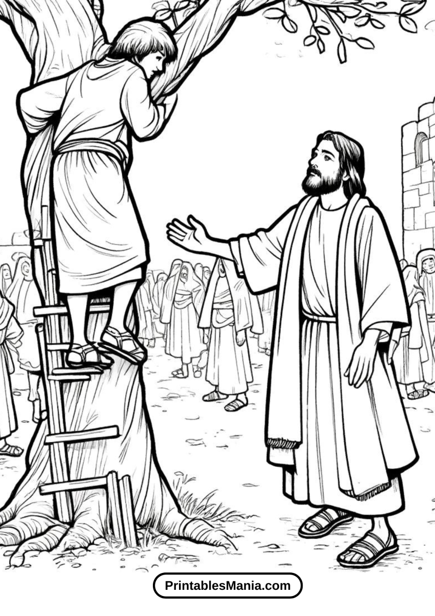 Zacchaeus Coloring Page - Printables Mania