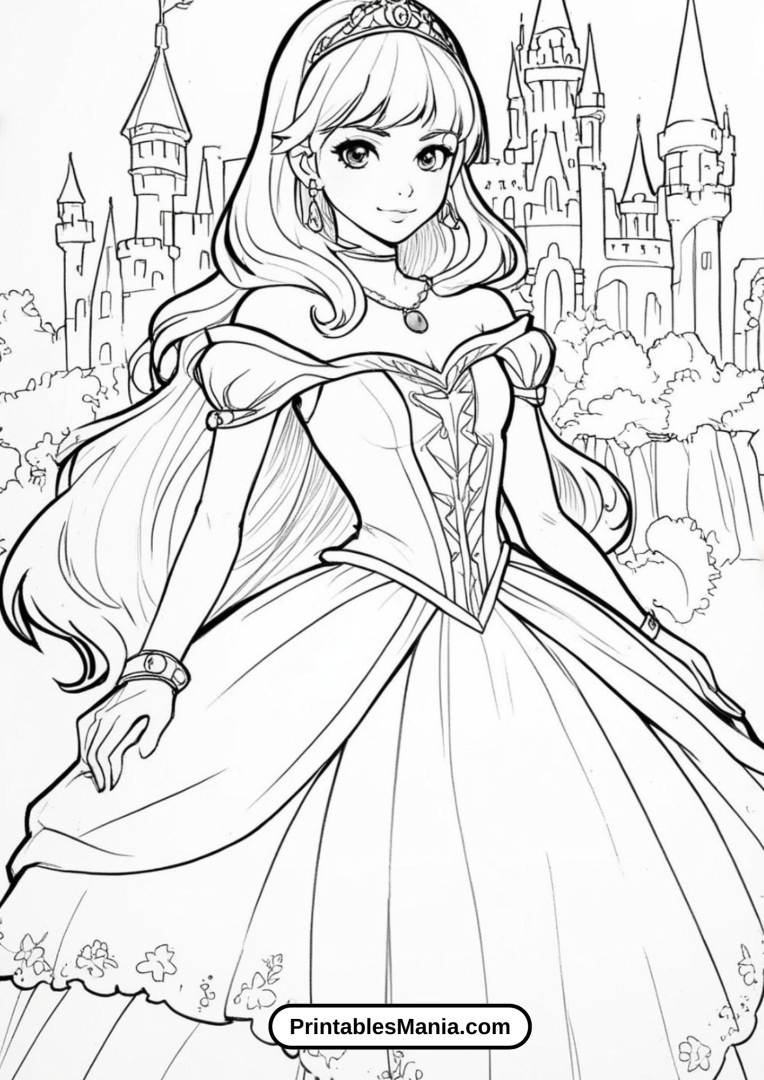 Princess Coloring Pages Printable - Printables Mania