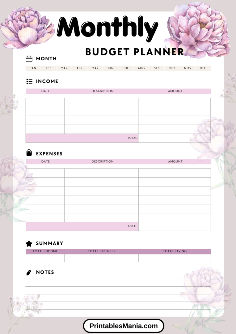 Monthly Budget Planner Printable - Printables Mania