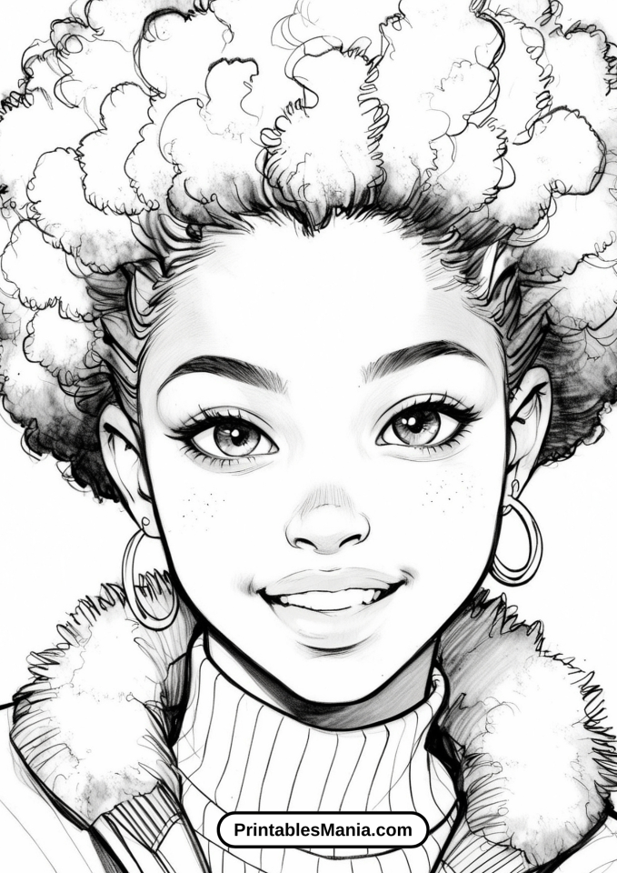 Black Girl Coloring Pages Printable - Printables Mania