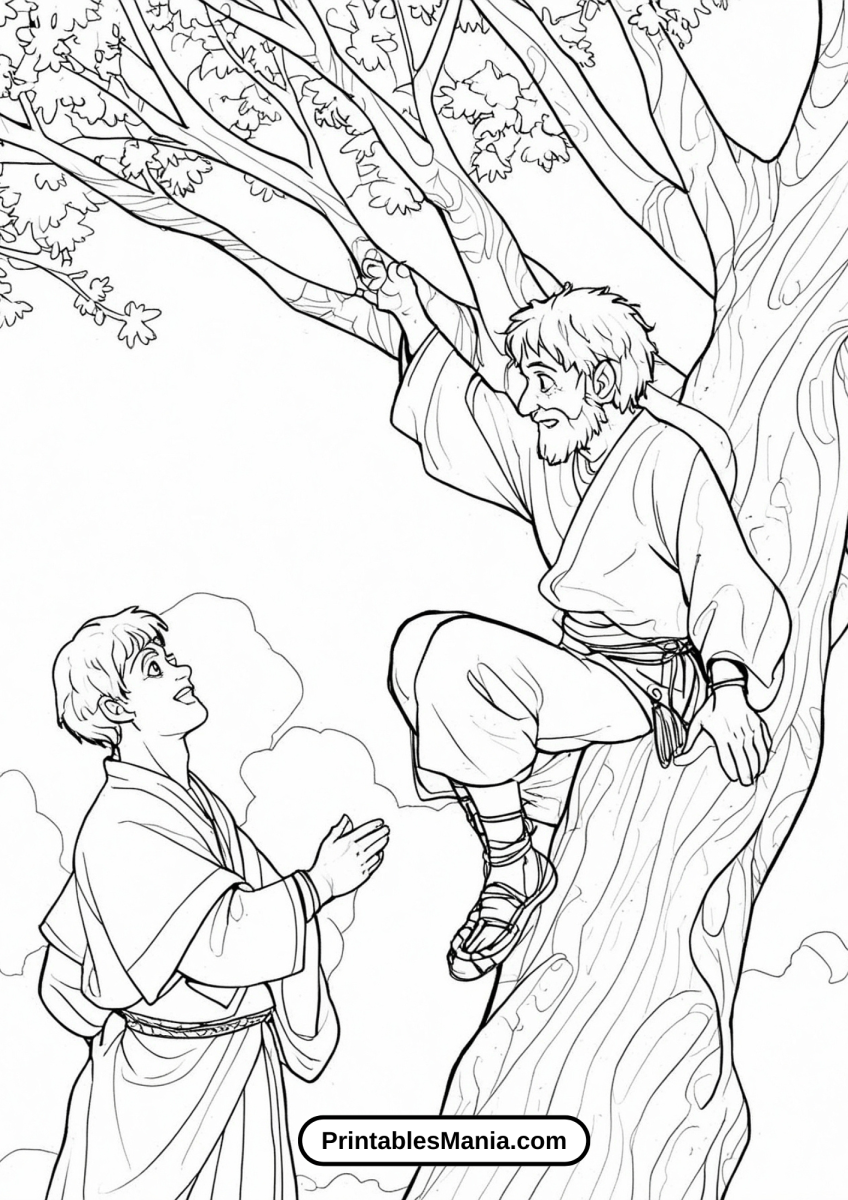 Zacchaeus Coloring Page - Printables Mania