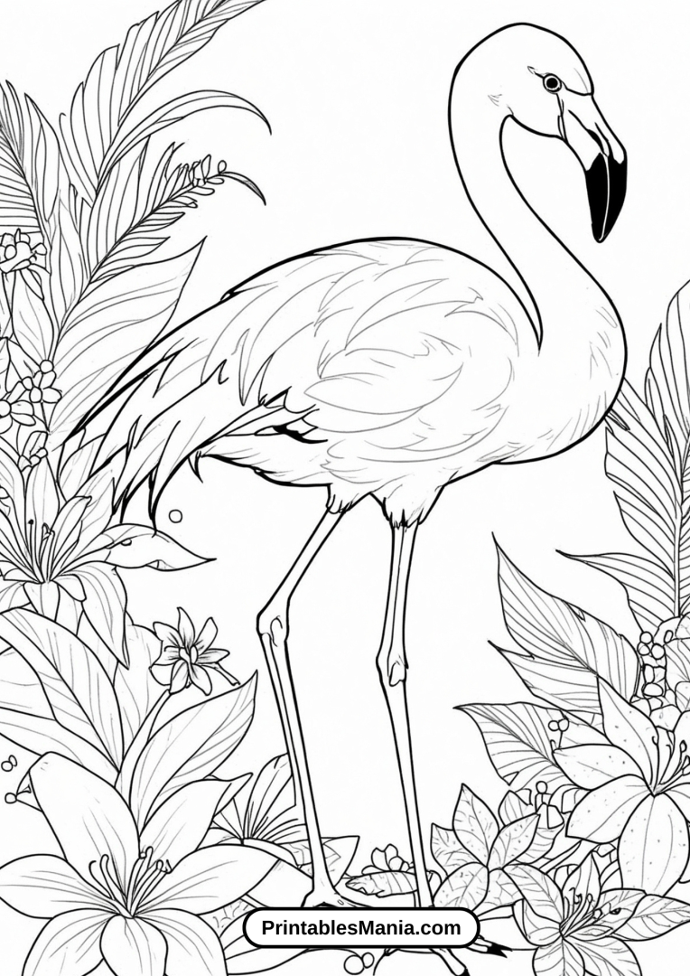 Flamingo Printable Coloring Pages - Printables Mania